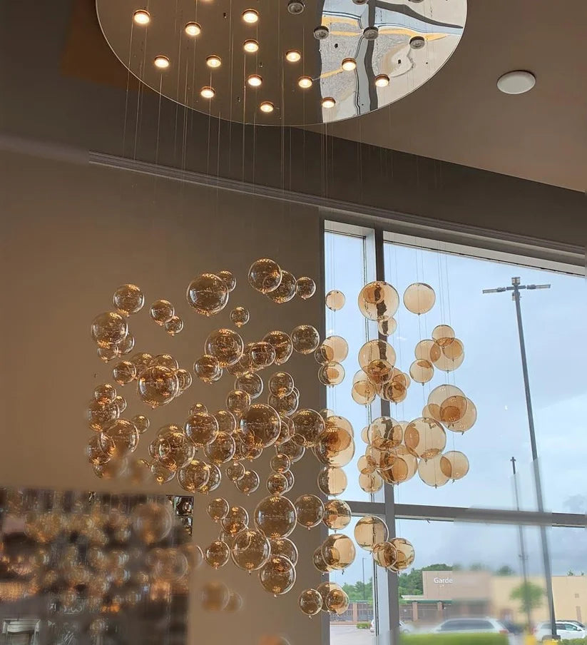 Customized Modern Glass Chandelier GU10 Hanging Staircase Chandelier P – Oasislives