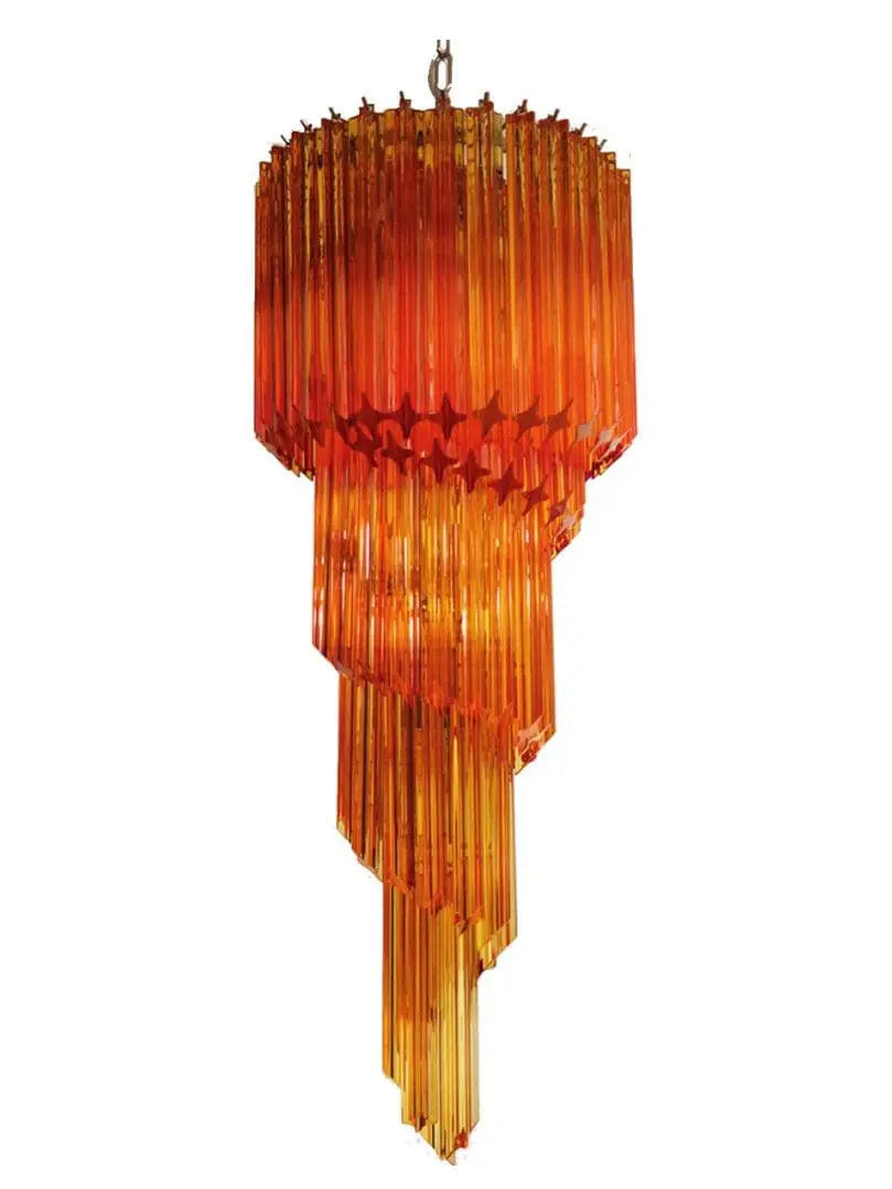Murano Chandelier – Spiral – 86 prisms – Amber – Oasislives