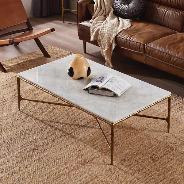 Thaddeus Rectangle Marble Coffee Table – Oasislives