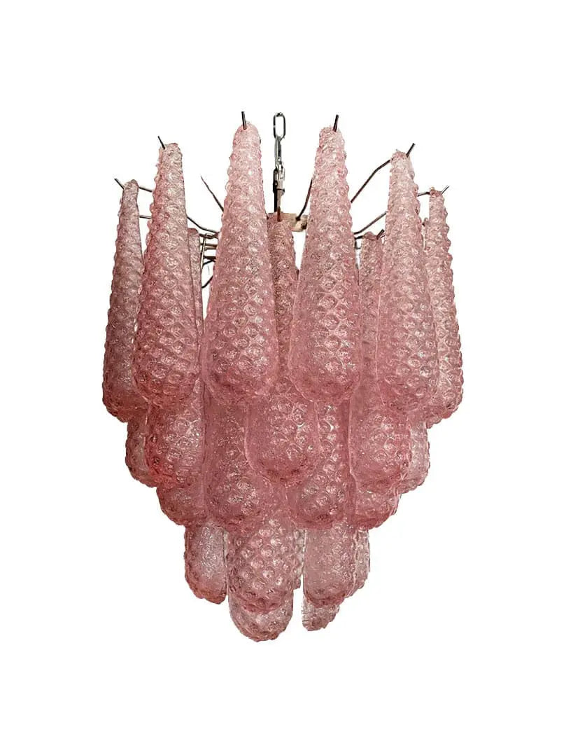 Murano Chandelier – Drop – 41 glasses – Pink – Oasislives