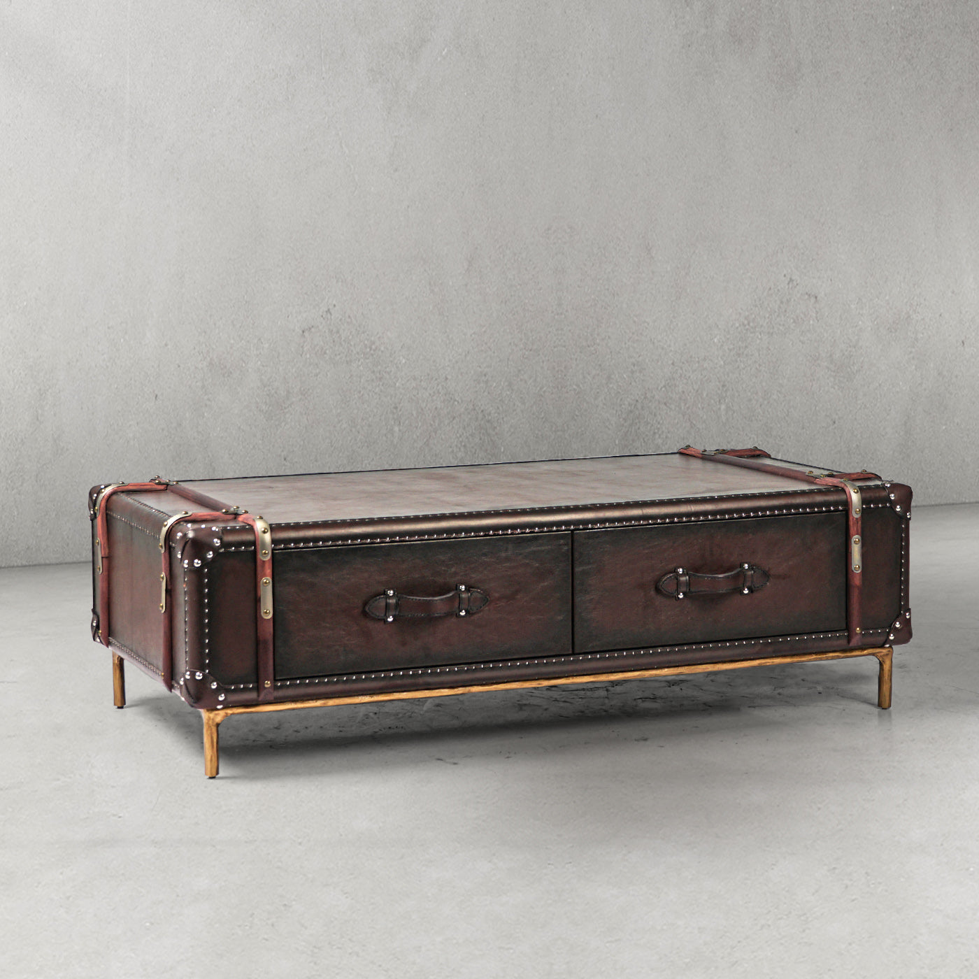 Thaddeus Vintage Cowhide Rattan Coffee Table – Oasislives