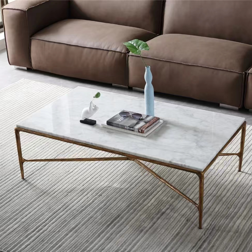 Thaddeus Rectangle Marble Coffee Table – Oasislives