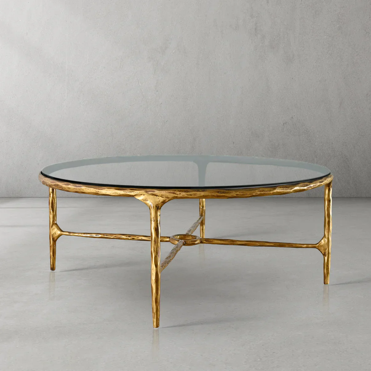 Thaddeus Glass Round Coffee Table 36" 55" – Oasislives